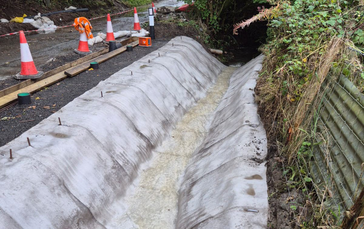 CC Channel Lining | Cae Llwyn, Nantmel, Rhayader - Concrete Canvas